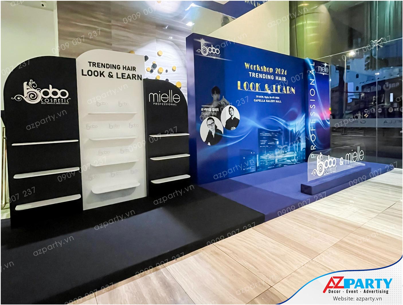 Trang trí booth sự kiện Workshop 2024 Trending Hair Look & Learn